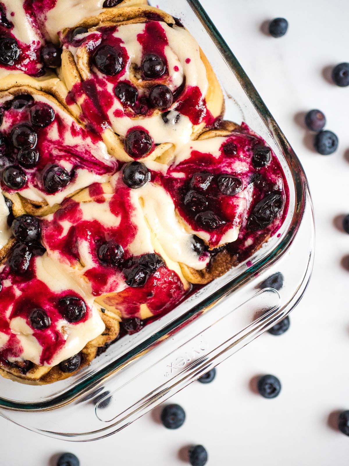 Sweet Blueberry Cinnamon Rolls w/ Homemade Icing - Sweetly Splendid