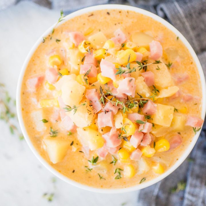 Creamy Ham and Corn Chowder - Sweetly Splendid