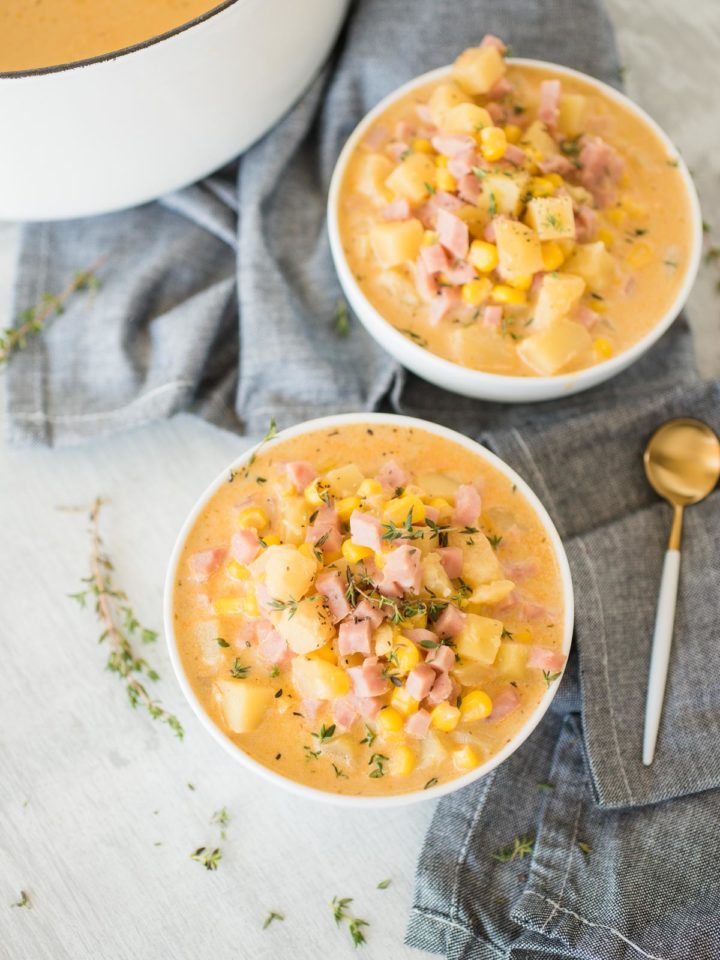 Creamy Ham and Corn Chowder - Sweetly Splendid