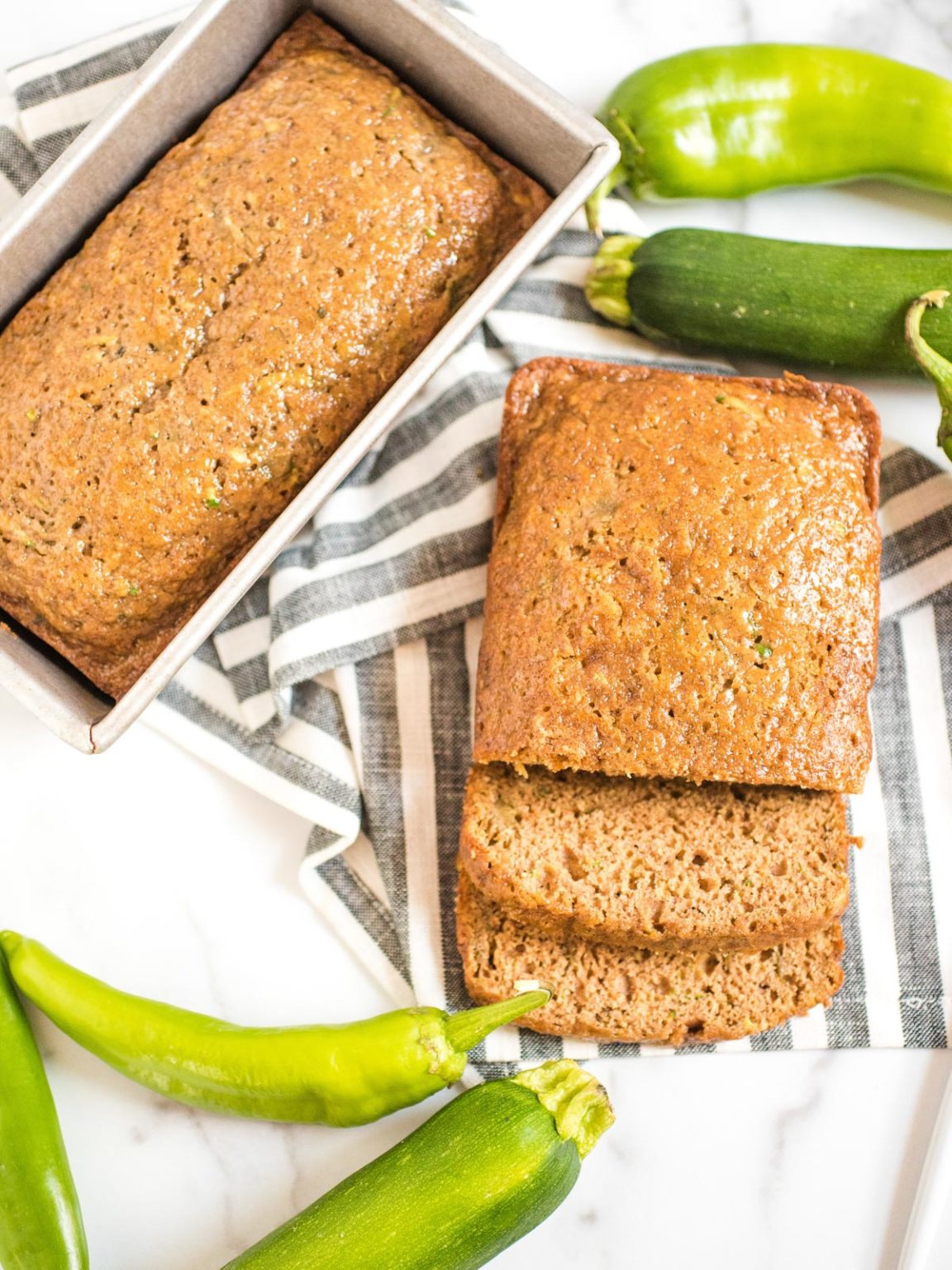 Zucchini Green Chile Bread - Sweetly Splendid