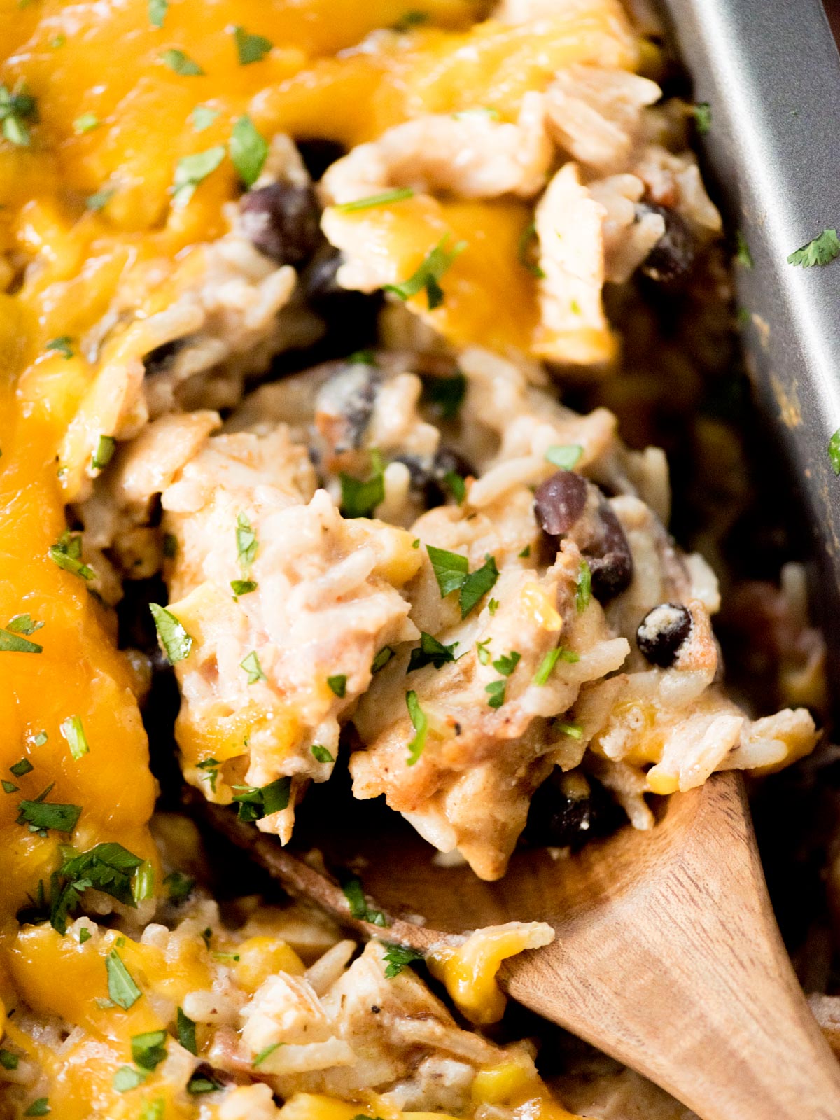 Tex Mex Shredded Chicken and Rice Casserole - Sweetly Splendid