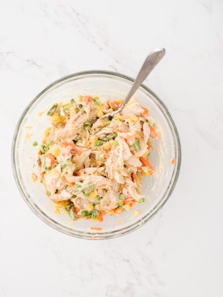 Mini Chicken Pot Pies (only 4 ingredients) - Sweetly Splendid