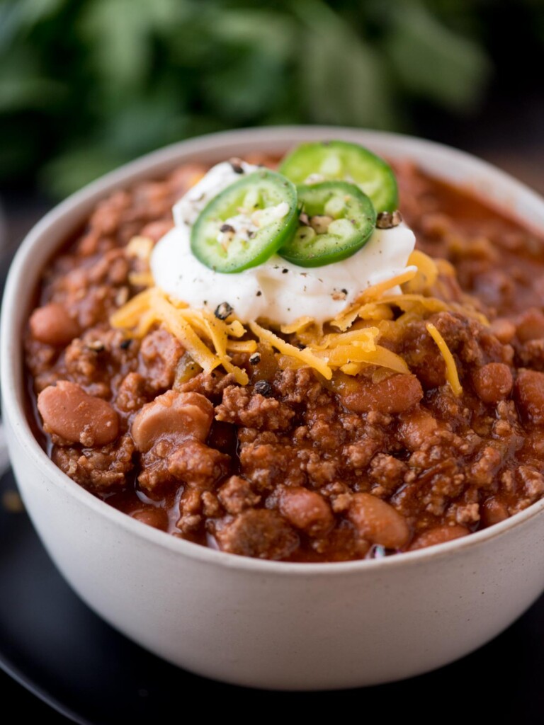 Texas Chili with Beans Recipe - Sweetly Splendid