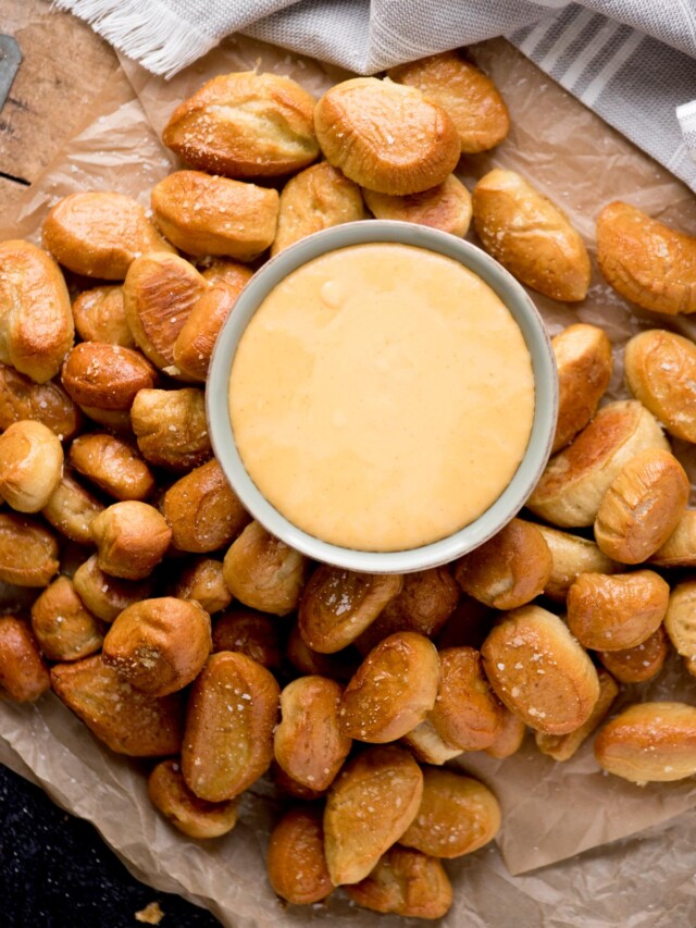 Pretzels with Pub Style Beer Cheese Dip - Sweetly Splendid