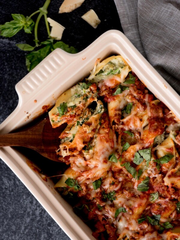 Stuffed Shells with Meat Sauce - Sweetly Splendid