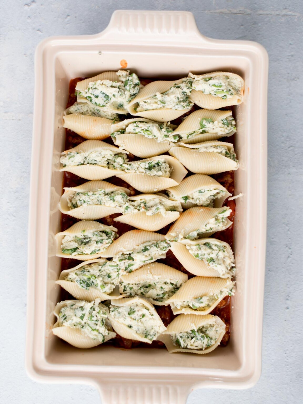 Stuffed Shells with Meat Sauce - Sweetly Splendid